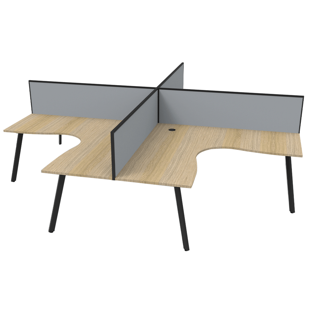 Deluxe Eternity 4-Person Pod Workstations + Screens for Maximum Office ...