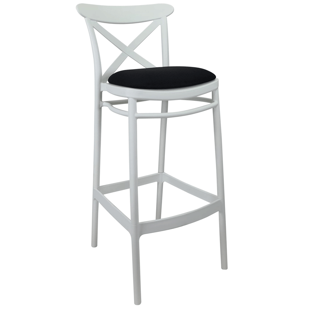 Switch Office Furniture | Cross Back Bar Stools by Siesta with Cushion ...